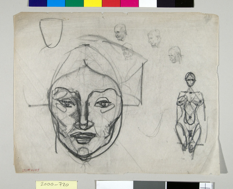 Demonstration Study of Female Face and Torso – Works – Delaware Art Museum